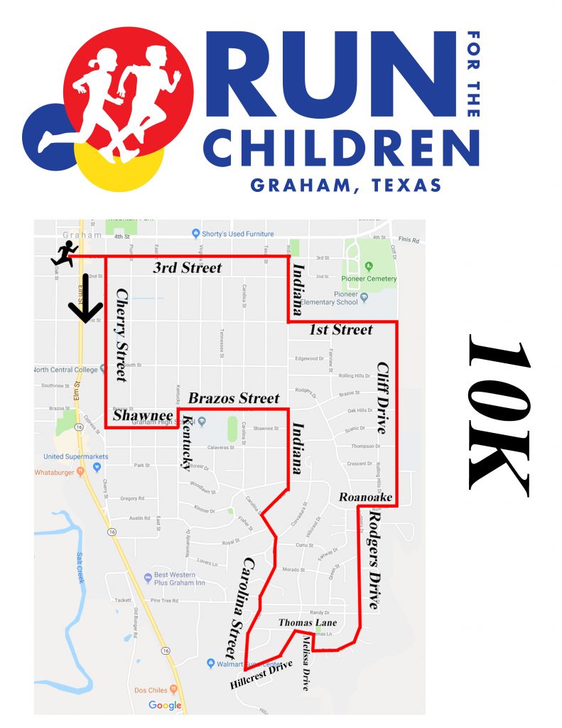 10K Course Map – Run for the Children